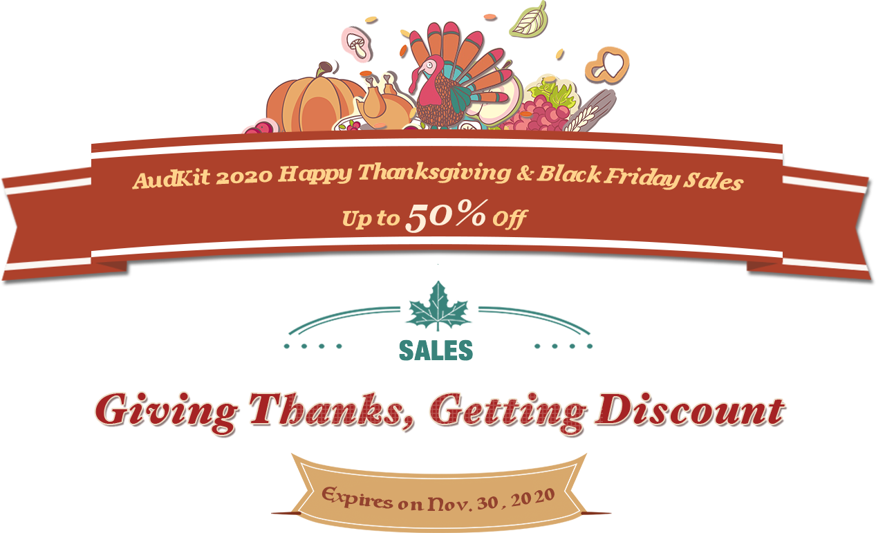 Getting 50% Discount from AudKit Thanksgiving Promotion 2020