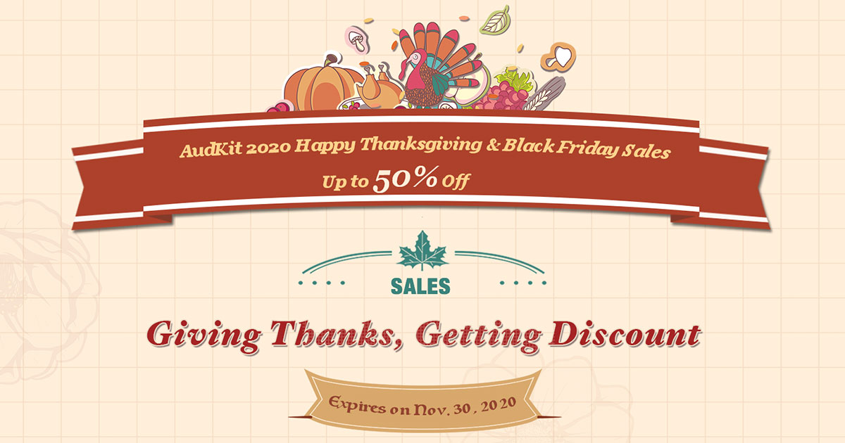 Getting 50% Discount from AudKit Thanksgiving Promotion 2020
